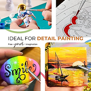 Nicpro Detail Paint Brushes 5 PCS Extra Fine Tip 000 Professional Miniature Painting Artist Set Round 3/0 for Micro Watercolor Oil Acrylic Craft Models Rock Army Paint By Number for Adult