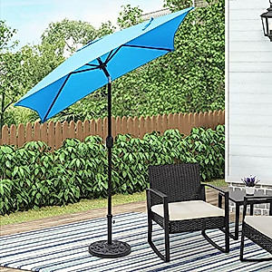 ABBLE Outdoor Patio Umbrella 6.5 Ft Square with Tilt and Crank, Weather Resistant, UV Protective Umbrella, Durable, 6 Sturdy Steel Ribs, Market Outdoor Table Umbrella, Aqua