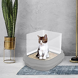 3Pcs Cat Litter Box Pee Shields, High-Sided Easy Clean Litter Pan Pee Privacy Shields Splash Guard for Open Top Litter Pan(Litter Box Not Included)