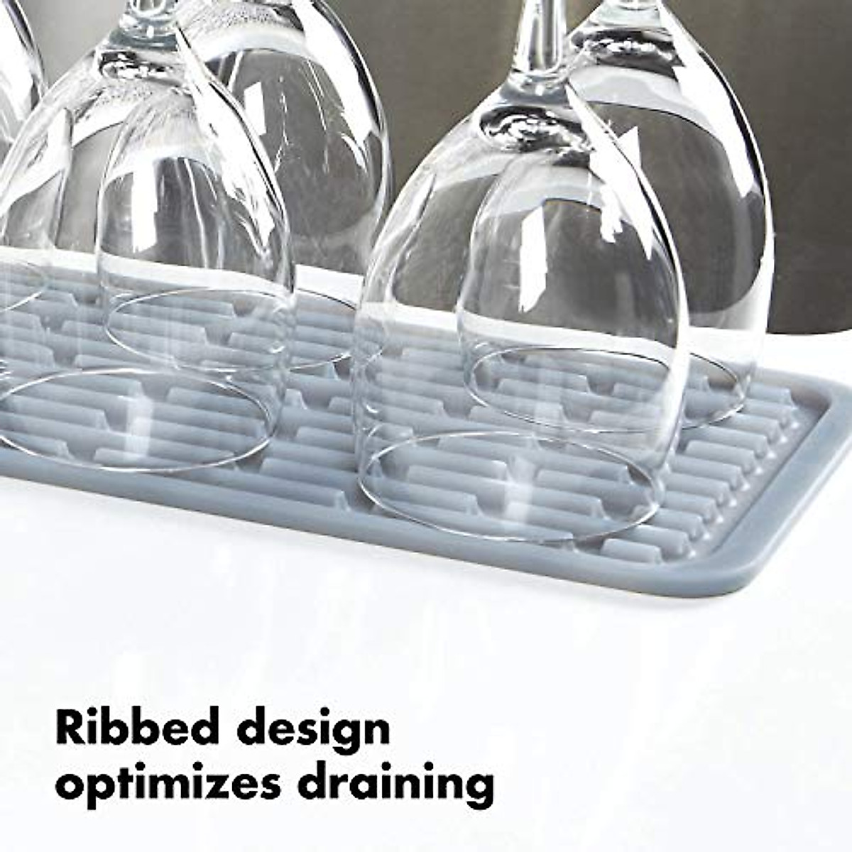 OXO Good Grips Silicone Stemware Drying Mat, Gray