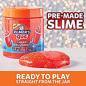 Elmer's Gue Premade Slime, Variety Pack, Includes Clear Slime, Glow in the Dark Slime, Crunchy Slime, 4 Count