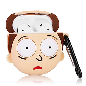 Hairland for Airpod 2/1 Silicone Case, Soft Protective Cartoon Fashion Cute Design Air Pods Cover Skin Kids Girls Cool Fun Funny Headphone Accessories Keychain Charging Cases for AirPods (Ruik+Moti)