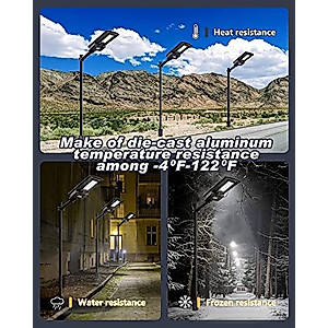 Favorwe 300W Solar Street Light, 20000 Lumens LED Street Lights Solar Powered Outdoor, Solar Parking Lot Lights with Motion Sensor and Remote Control, Waterproof Heavy Duty Die-Casting Aluminum