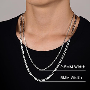 ChicSilver Cuban Link Chain for Men Cuban Chain 925 Sterling Silver Choker Necklace for Women Thin Curb Chain 3mm 14 inch Short Choker