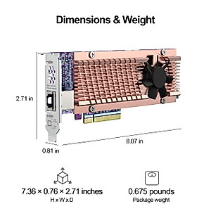 QNAP QM2-2P410G1T 2 x PCIe Gen4 NVMe SSD & 10GbE (10G/5G/2.5G/1G/100M) Port Expansion Card to Enhance Performance