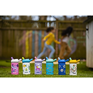 CamelBak Eddy+ Kids 12 oz Bottle, Insulated Stainless Steel with Straw Cap - Leak Proof When Closed,Biking Dogs