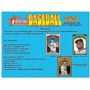 Topps 2021 Heritage Baseball Blaster Box 8 Packs Per Box