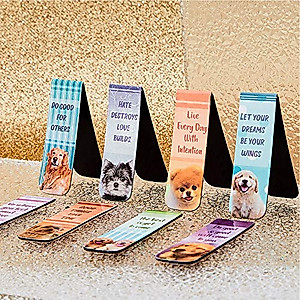 24 Pieces Magnetic Bookmarks Magnet Page Markers Inspirational Bookmark with Scripture and Inspiration Quotes Assorted Book Markers Set for Students Teachers Reading Supplies Puppy Faces