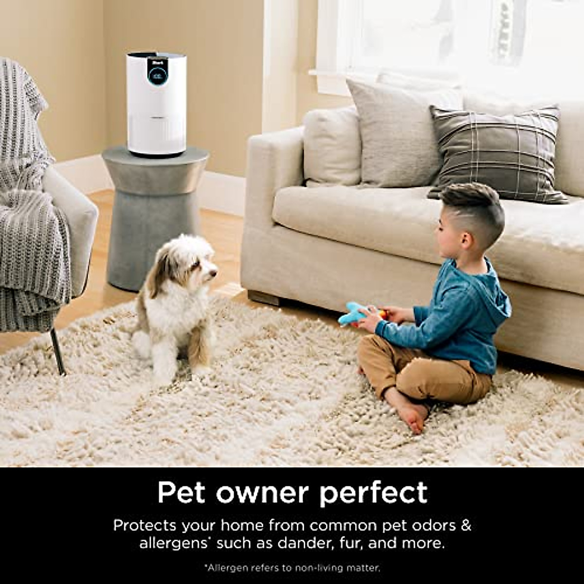 Shark HP102PK2 Clean Sense Air Purifier for Home, Allergies, 2 Pack, HEPA Filter, 500 Sq Ft Small Room, Bedroom, Office, Captures 99.98% of Particles, Dust, Smoke, Allergens, Portable, Desktop, White