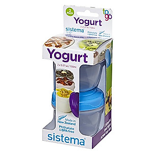Sistema To Go Collection Yogurt Food Storage Containers, Pack of 2