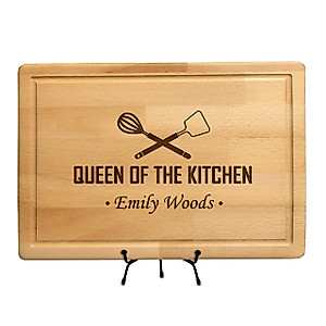 Mom Gifts for Mothers Day, Personalized Cutting Board for Kitchen, Queen of the Kitchen, Custom Women Gifts, Mother's Day Gift for Mama, Grandma, Sister, Wife, Custom Board for Birthday, Anniversary