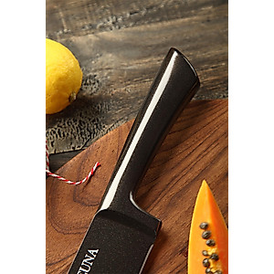 EUNA 5 PCS Kitchen Knife Set [Durable & Sharp], All Metal Chef Knife Set with Sheaths and Gift Box, Premium German Stainless Steel Knife with Ergonomic Handle, Rust-Resistant Cooking Knives