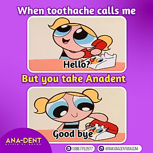 Anadent Toothache Gel, 20% Benzocaine Oral Gel for Instant Pain Relief, Oral and Toothache Medicine for Severe Pain, Fast Acting Relief of Cavity and Canker Sores, 0.25oz