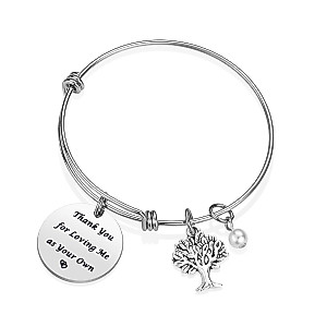 iJuqi Step Mom Bracelet Gifts - Mother's Day Gift for Step Mom From Daughter Son, Thank You for Loving Me As Your Own Stepmother Bracelet, Step Mom Christmas Gifts Birthday Gifts