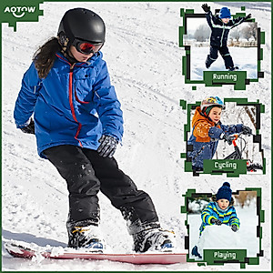 Kids Winter Warm Sports Gloves - Cold Weather Thermal Snow Bike Touch Screen Children Mittens Boys Girls