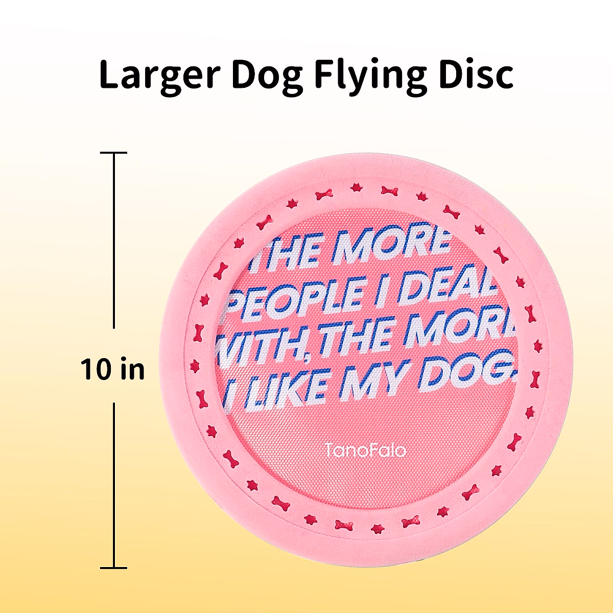 TANOFALO Dog Flying Disc, Dog Flyer Toy 10 Inch, Tear Resistant Soft TPR Material, Durable Interactive Outdoor Dog Fetch Toy-Floats in Water, Safe on Teeth for Large Dog, Puppies(Orange+Pink)