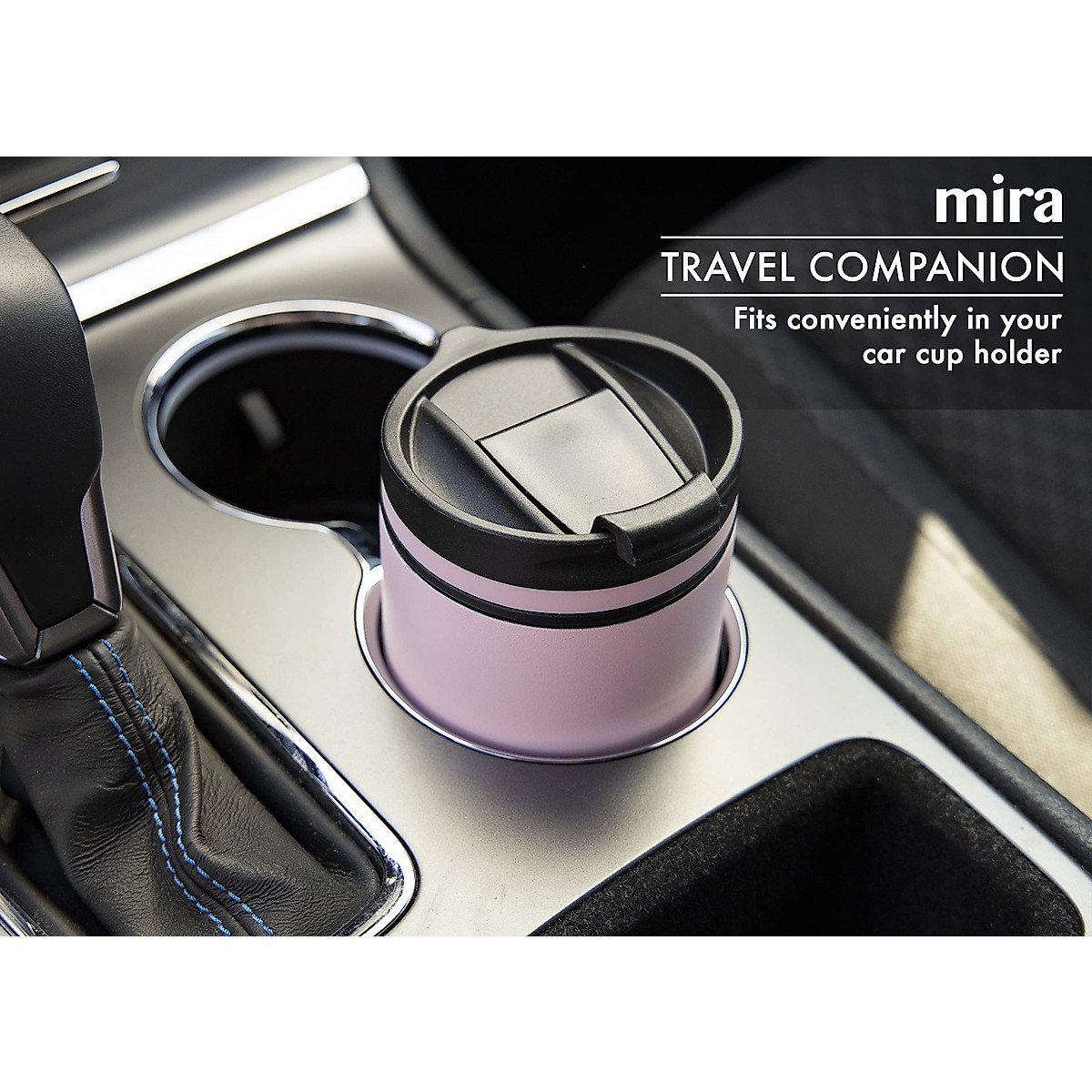 MIRA Coffee Travel Mug Insulated Stainless Steel Thermos Cup, Explorer, Screw Lid, 12oz (350 ml) Tumbler, Taffy Pink