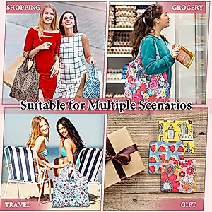 Shappy 30 Pieces Kitchen Reusable Grocery Bags Foldable Shopping Bags with Separated Zipper Storage Pouch and Handles Lightweight Waterproof Reusable Bags Washable Cloth Bags Tote Grocery Bags