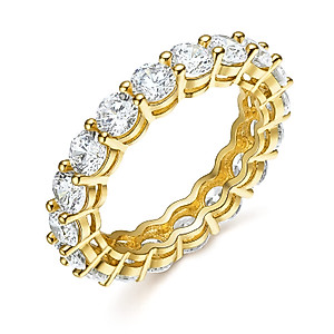 Gemsme 18K Yellow Gold Filled Cubic Zirconia Eternity Band Ring for Women (10)