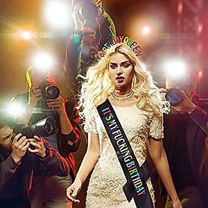 Birthday Crown Birthday Queen Birthday Sash for Women Birthday Headband Happy Birthday Queen Crown for Girls & Woman Fall Birthday Girl Tiara Headband Colorful