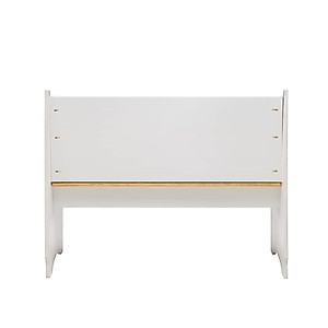 Linon Delk Wood 2 Tone Large Back Rest Bench in Honey and White