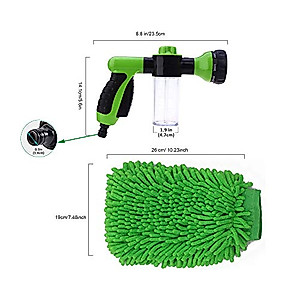 StaiBC Garden Hose Nozzle, High Pressure Water Hose Nozzle Spray Nozzle with 3.5oz Soap Dispenser Bottle Snow Car Wash Foam Gun for Watering Plants, Lawn, Patio, Cleaning, Showering Pet