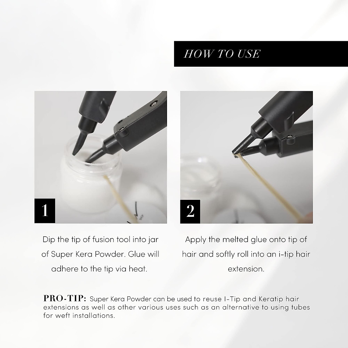 28g Hair Extension Keratin Glue Powder for Hot Fusion, K Tip, U-Tip, I-Tip, Keratip, Shrinkies Extensions Tool for Re-Tipping Hair Extensions for Reuse and Reinstallation