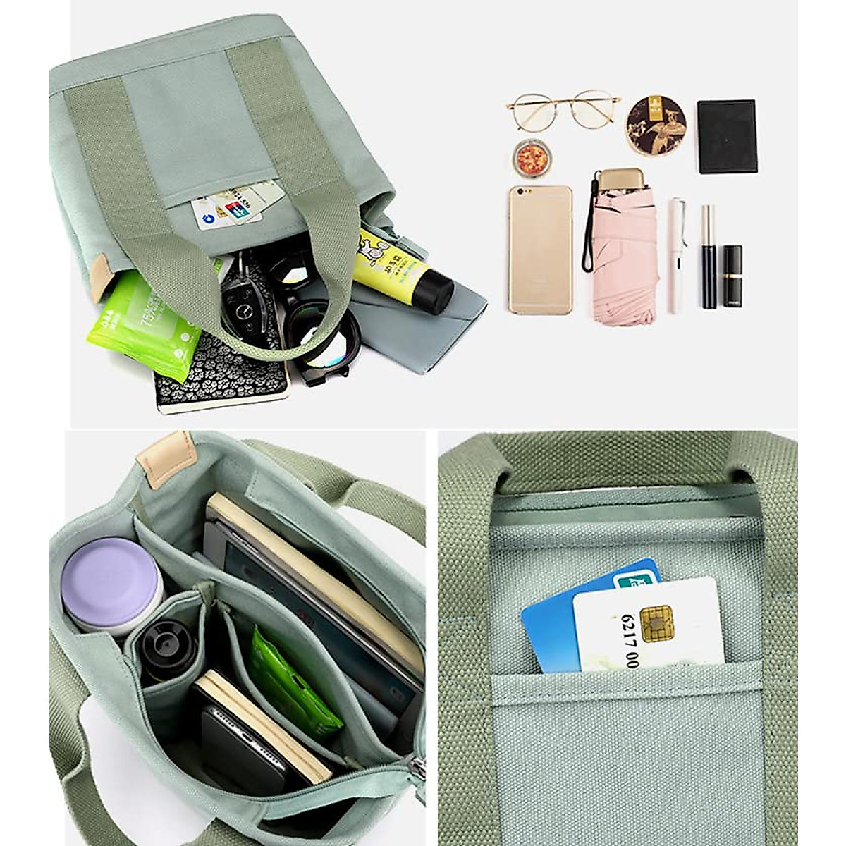 Small Tote Bag with Zipper Tote Bag for Women Canvas Crossbody Bag Shoulder Bag Satchel Hobo Bag Gifts for Women