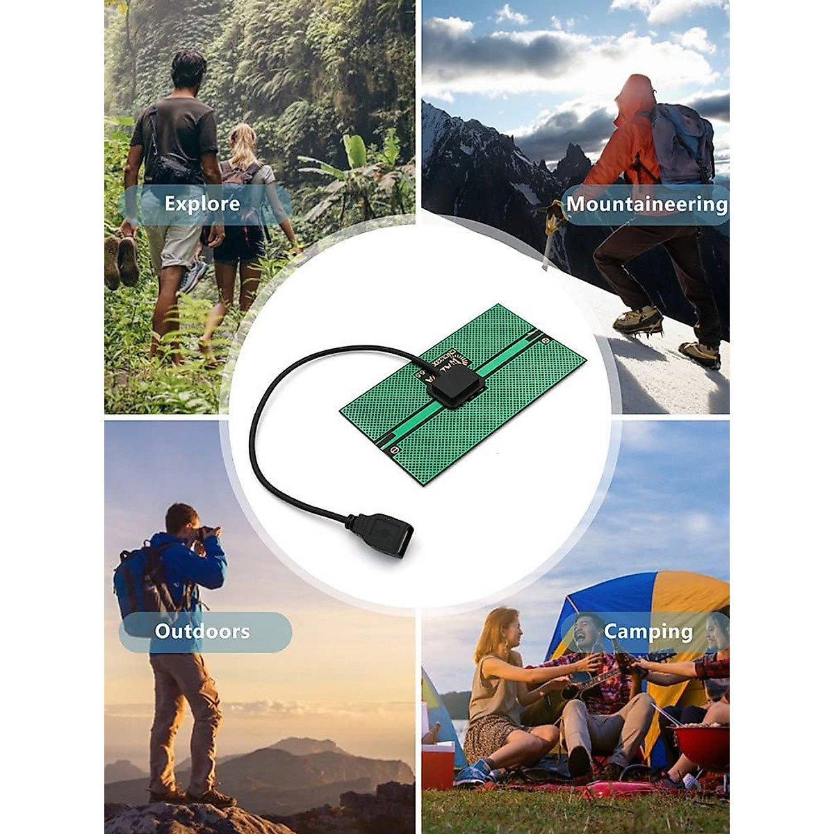 1.65W Solar Charger, 5.5V 300mA USB Portable Solar Panel, Waterproof Solar Phone Charger for Outdoor Survival Camping, Solar Bank for Smart Phone, 1pcs/3pcs