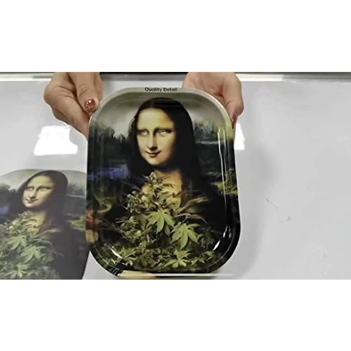 Quality Detail Premium Lisa Decor Metal Rolling Tray with Magnetic Lid 7x5 inch Perfect Backpack Size for on The go!