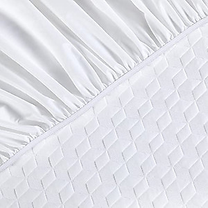 DOZ Premium Eucalyptus Mattress Protector, 100% Waterproof, Noiseless, Ultra Soft, Cooling, 3D Air Fabric Breathable Bed Mattress Cover, 16 Inch Deep Pocket (Queen)