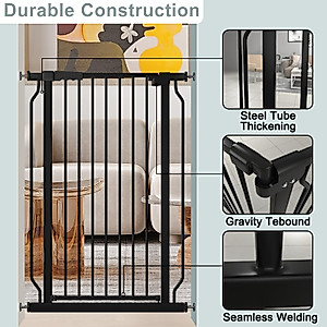 UVIPC Extra Tall 40.55" Baby Gate Extra Wide Pressure Mounted Walk Through Child Kids Gate Black Pet Puppy Gates