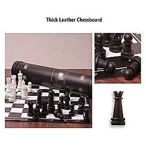 JGATW Chess Set Portable Chess Checkers Set，Folding Roll Up Chess Game for Outdoor Activities Chess Sets International Chess