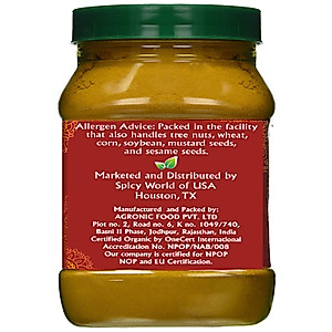 Organic Turmeric Powder 1 Pound Jar by Jiva Organics - 100% Raw with Curcumin - Lab Tested & Reports Available - Raw from India