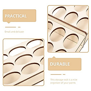 SEWACC Wooden Paint Rack Paint Rack Organizer with 18 Holes Diy Art Tools Storage Stand Pigment Bottle Storage Rack Craft Paint Holder Cabinet Organizer for Painting