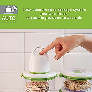 FOSA Vacuum Seal Food Storage System Reusable Container Deluxe Set with Vacuum and 10 Reusable containers