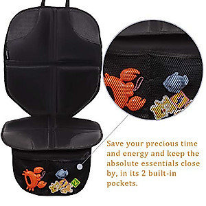 Innokids Car Seat Protector for Child Car Seat, Waterproof Seat Protector with Thick Padding Protects Automotive Vehicle Leather or Cloth Upholstery (1 Pack)