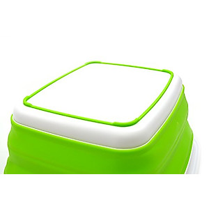 SAMMART Set of 2-7.7L (2 Gallon) Collapsible Tub - Foldable Dish Tub - Portable Washing Basin - Space Saving Plastic Washtub (2, Green)