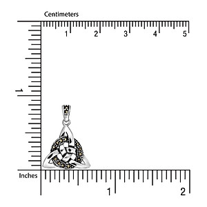 WithLoveSilver 925 Sterling Silver Celtic Trinity Natural Marcasite Ring Pendant