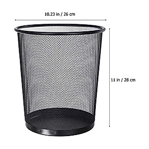 DOITOOL Metal Mesh Waste Basket, Black Wire Mesh Wastebasket for Home or Office, Round Mesh Small Trash Can for Under Desk, Kitchen, Bedroom, Den, or Recycling Can ( 12L )