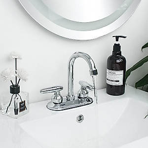 SOLVEX 2 Handle Bathroom Faucet 4 Inch Centerset Bathroom Sink Faucet,3 Hole Bathroom Faucet Chrome,Bathroom Basin Faucet with Deck Mounted Lever Handle,SP-40046