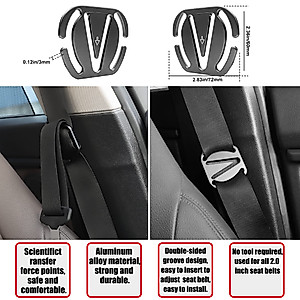 qijk Seat Belt Clips Seat Belt Adjuster Seat Belt Adjuster Clip Adult Children Pregnant Women Comfortable Universal Shoulder and Neck Seat Belt Positioner Latch 2 Pieces