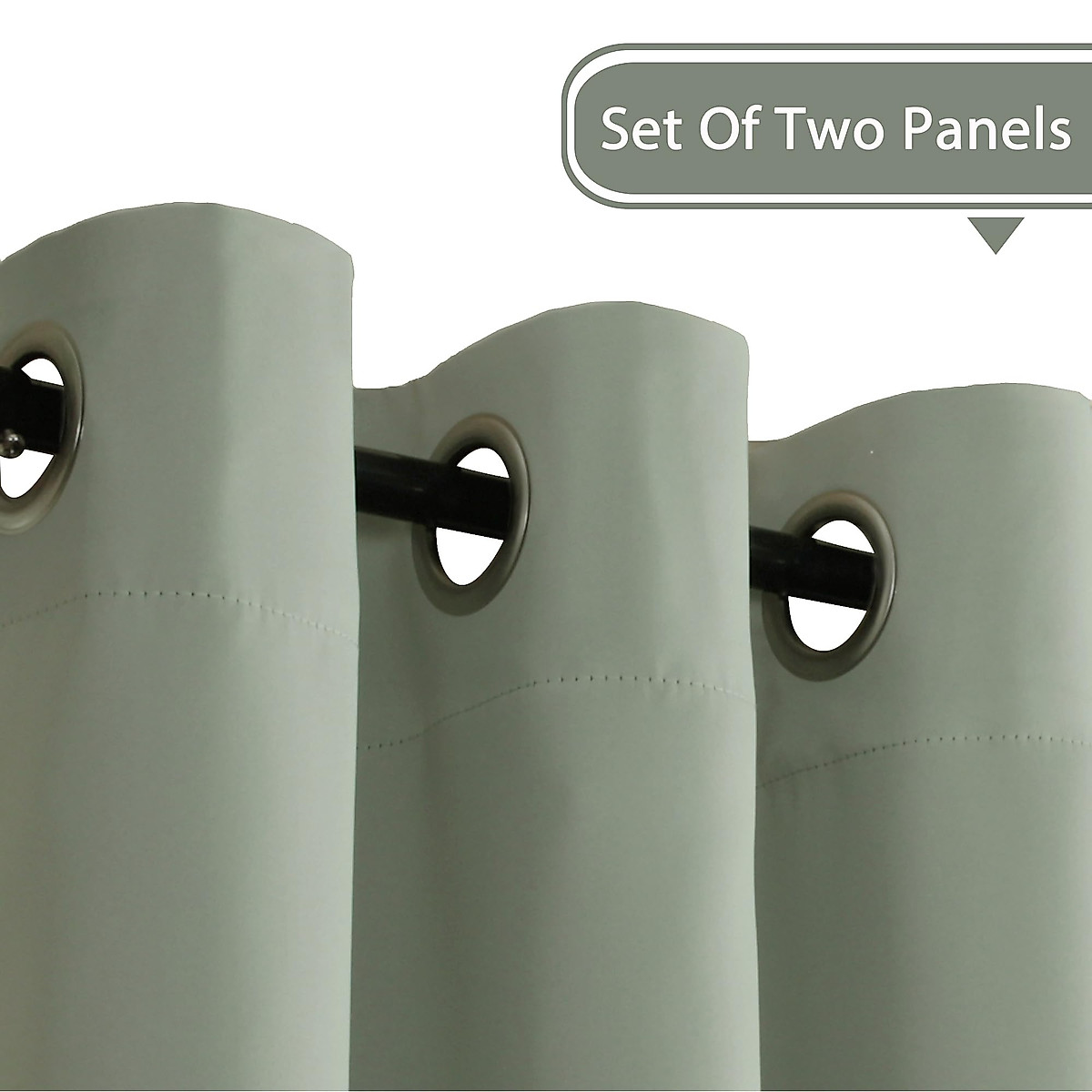 H.VERSAILTEX Window Treatment Blackout Thermal Insulated Room Darkening Solid Grommet Curtains/Drapes for Bedroom (Set of 2 Panels,52 by 84 Inch Long,Light Sage)