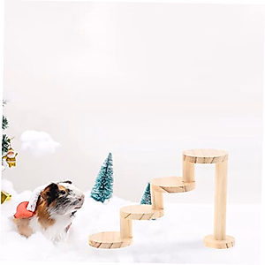 Balacoo Hamster Toy Chinchilla ladders Small Animal Climbing Ladder Chinchilla Rat Platform pet cage Playing Ladder Hamster Climbing Toys pet Toy to Rotate Platform Ladder Wood