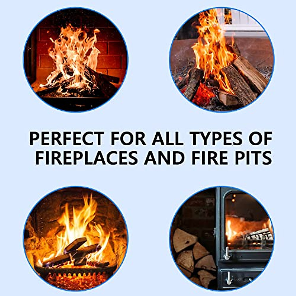 vchin Gas Fireplace Logs, 10 Piece Ceramic Logs for Fireplace and Fire Pit, Heat Resistant Realistic Logs, Stackable Fake Logs Set - Gas, Propane, Electric Fireplace Indoor Insert