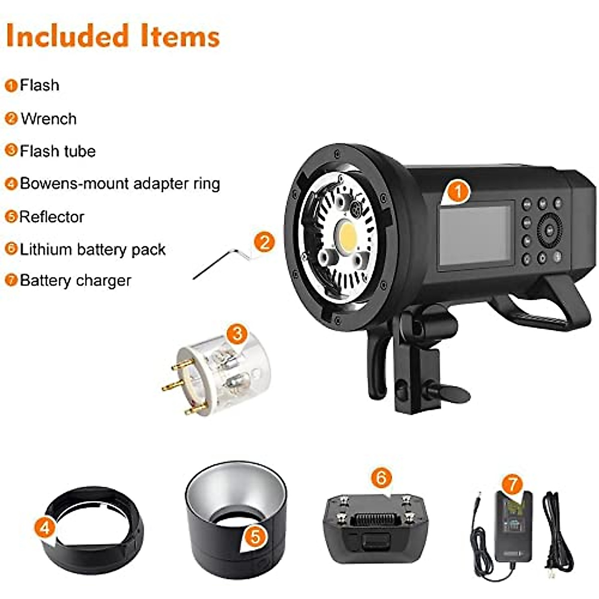 Godox AD400Pro All-in-One Outdoor Flash Strobe, 400W 2.4G TTL Portable Speedlite with Rechargeable Battery and Bowens Mount and Godox Mount