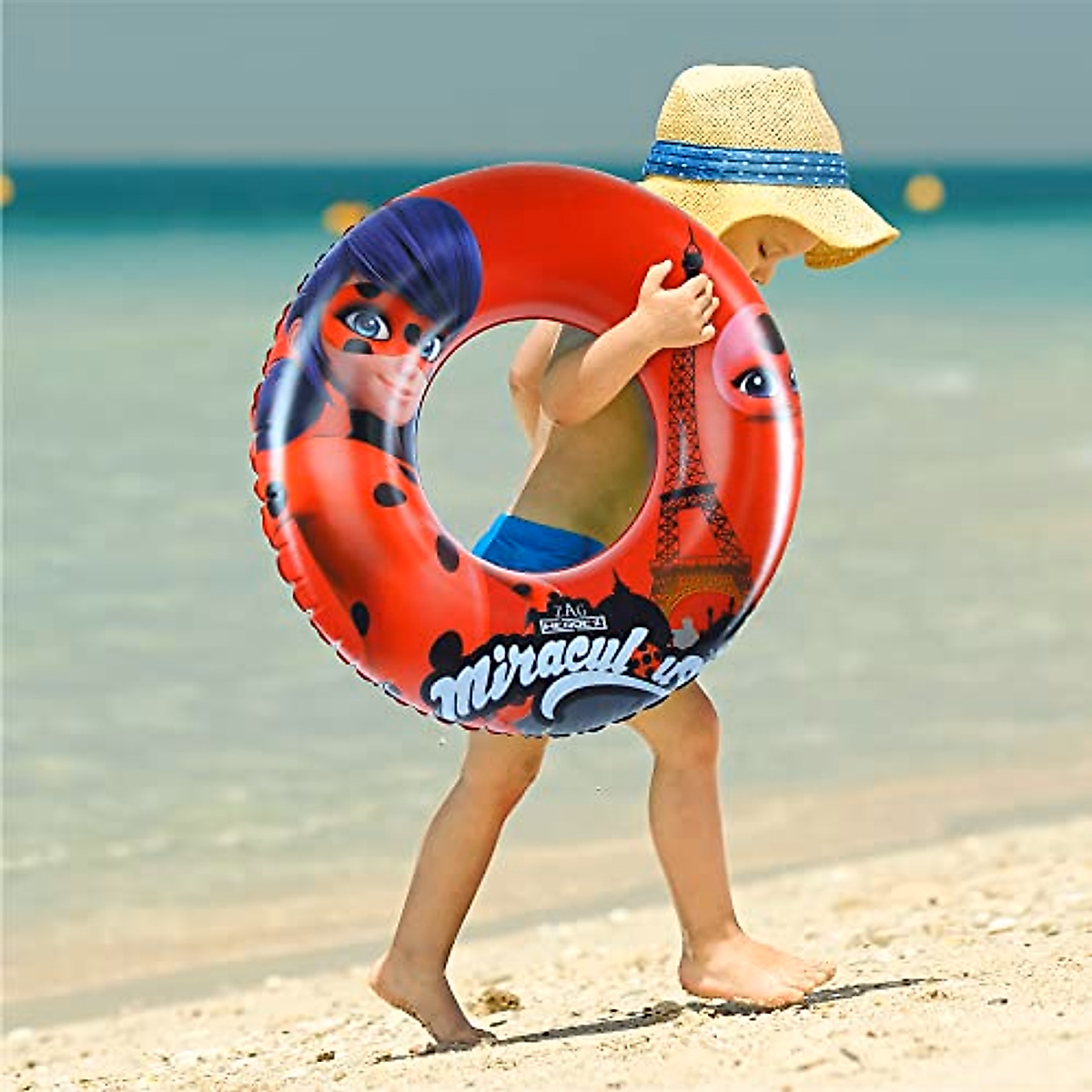 Miraculous Ladybug Officially Licensed Pool Float Raft Inflatable Tube – 30 Inches –Ladybug & Tiki – Ring Float – Inner Tube Floatie Perfect for Beach, Pool, Lake – Swimming Ring