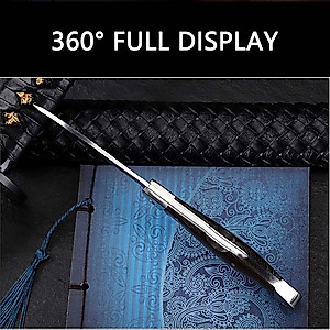 Wilderness survival self-defense folding Knives, Flipper Pocket Knives for Camping Hunting Survival Indoor and Outdoor Activities Mens Gift - Ideal for Hiking, Fishing, Emergency, EDC Tactical Tool Knife