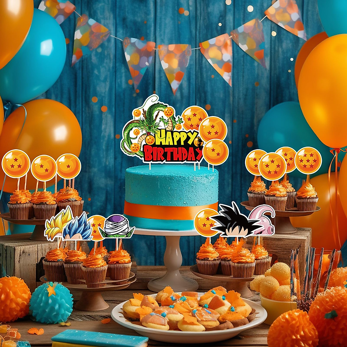 25Pcs Kids Theme Party Cake&Cupcake Toppers for Birthday Party Supplies,Boys' Theme Birthday Party Decoration