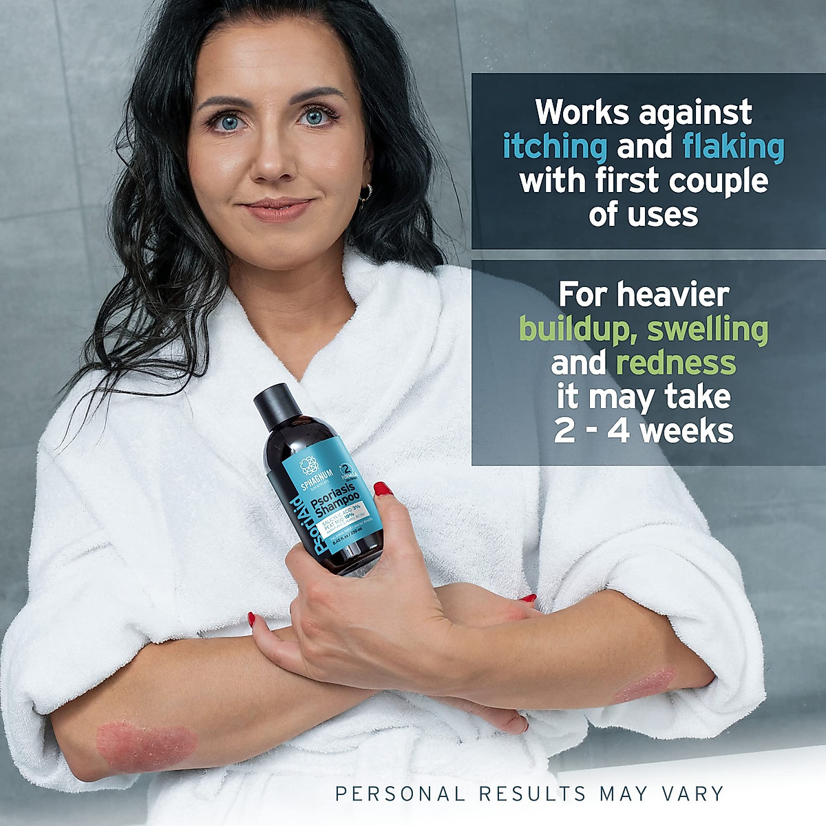 Severe Psoriasis Treatment Kit - Serum, Shampoo and Conditioner. Salicylic acid and peat mud power combination.